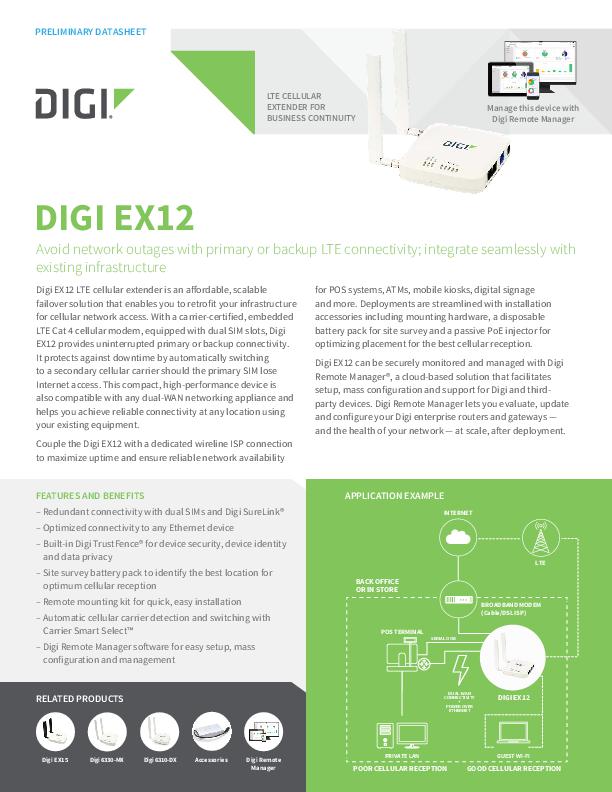 Digi EX12 Datenblatt | Digi International